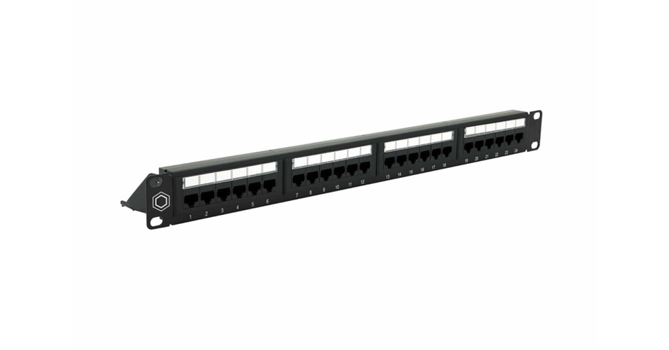 AFL HYPERSCALE Cat.6 UTP 1U 24 portos patch panel, tehermentesítővel ...
