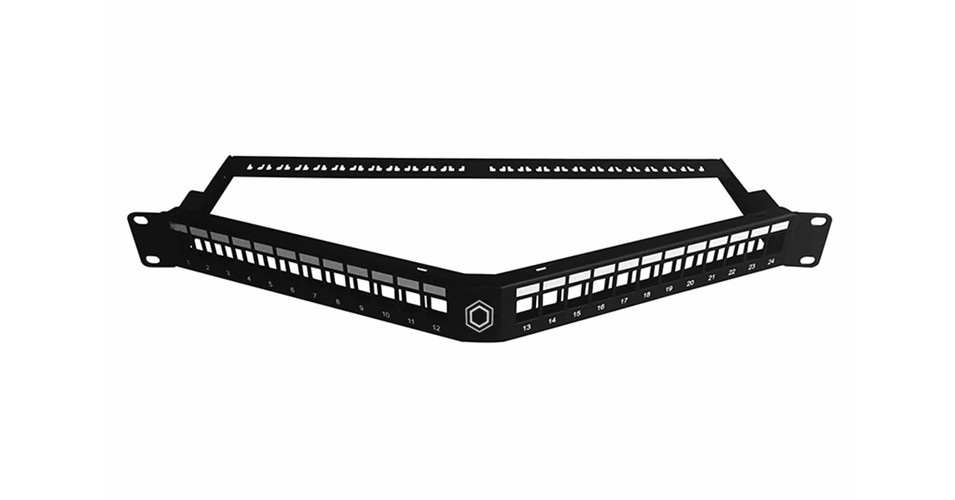 AFL HYPERSCALE 1U 24 portos döntött moduláris patch panel, üres