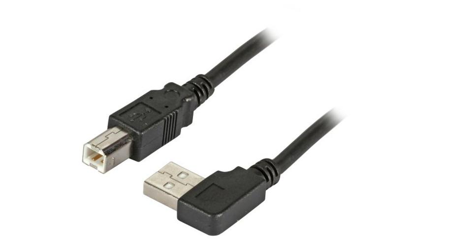 EFB USB2.0 Classic 480 Mbit/s kábel USB-A (90°) / USB-B csatlakozókkal ...
