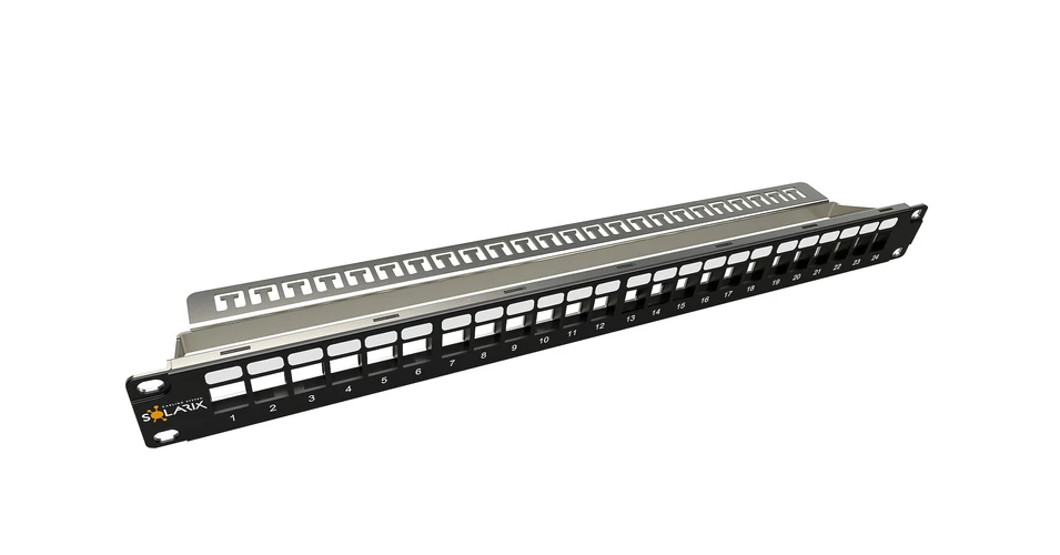 SOLARIX 1U 24 portos moduláris patch panel keystone betétekhez, üres ...