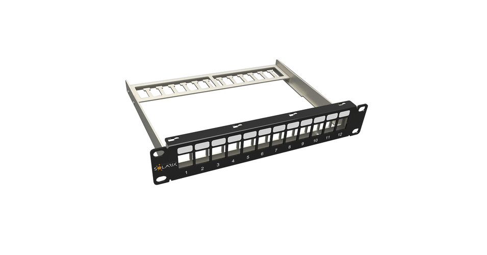 SOLARIX 1U 12 portos moduláris 10 patch panel keystone betétekhez, üres ...